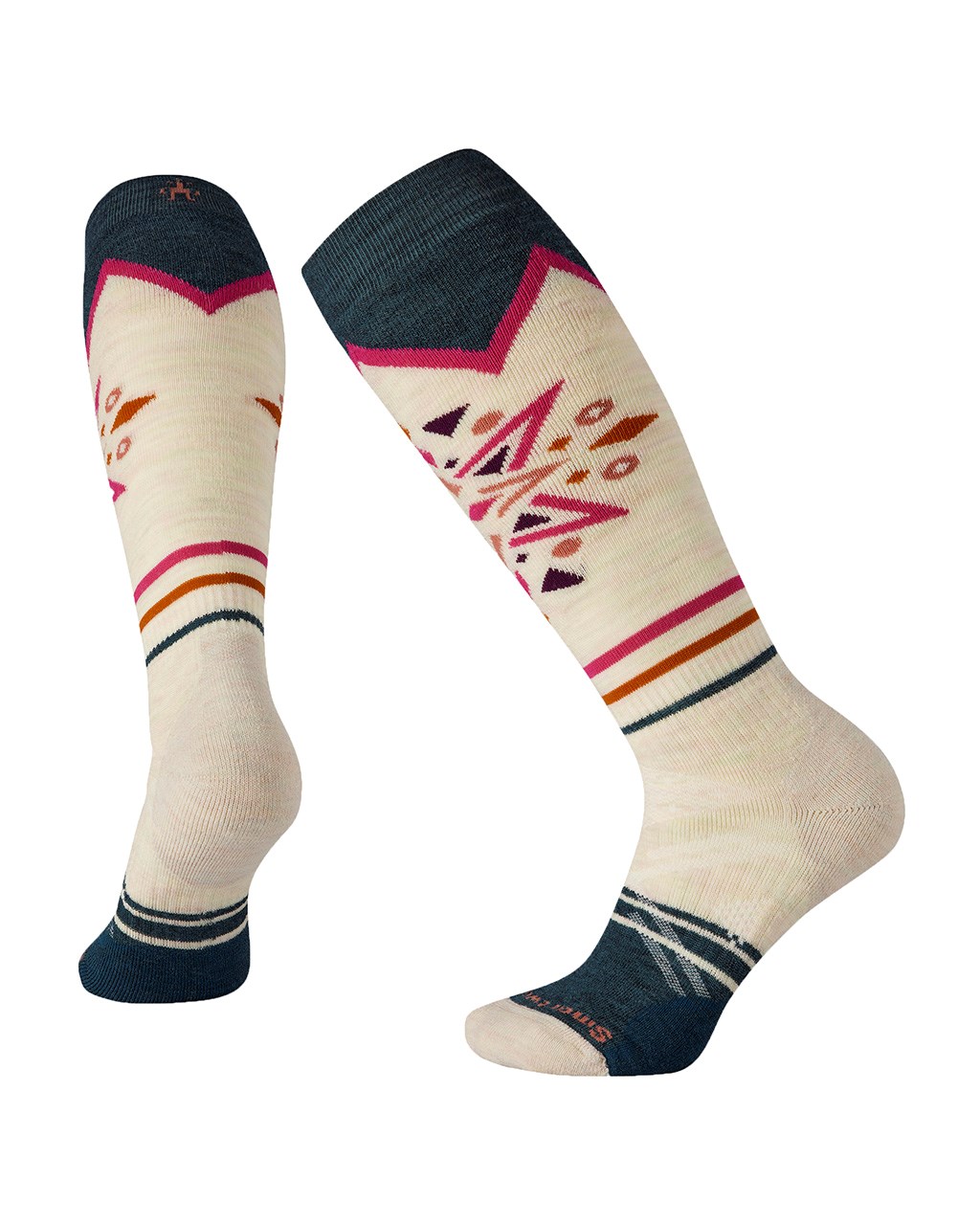 Smartwool Performance Ski Full Cush Mountain Snowflake Pat OTC W Moonbeam